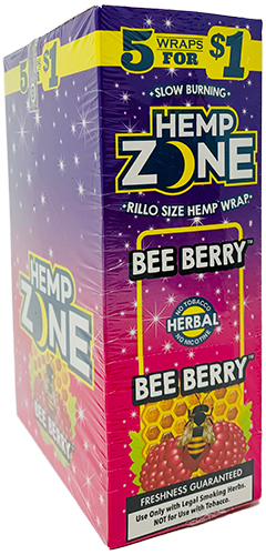 Hemp Zone Wraps Bee Berry 15 Pack | BuyPipeTobacco.com